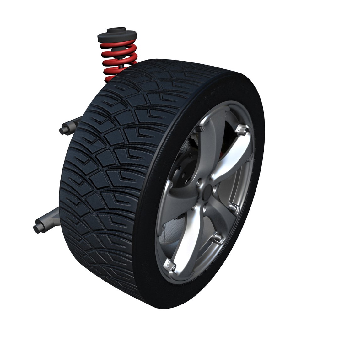 3d Riging Suspension Animation Wheel