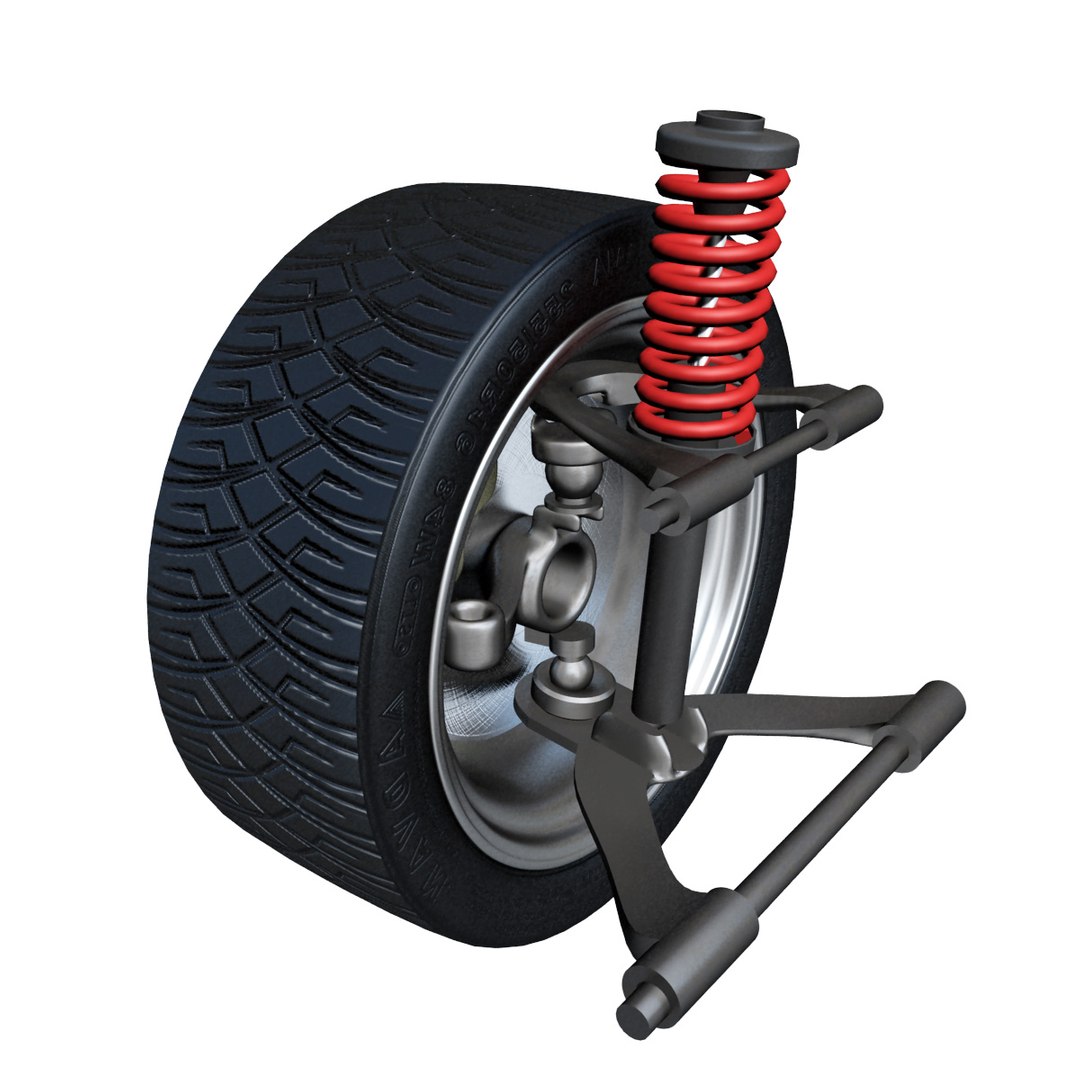 3d Riging Suspension Animation Wheel