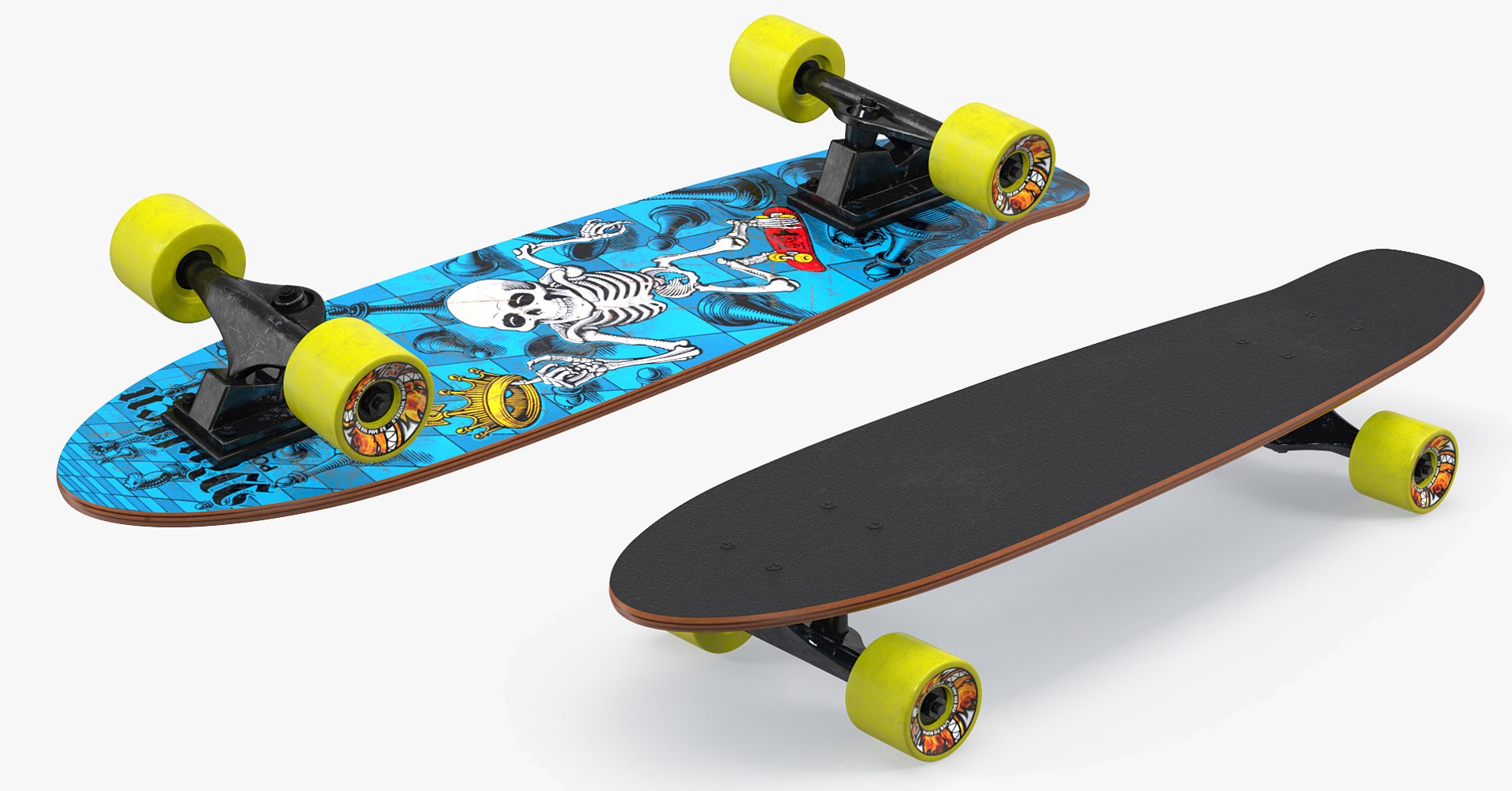 3D skateboards kicktail longboard - TurboSquid 1210208