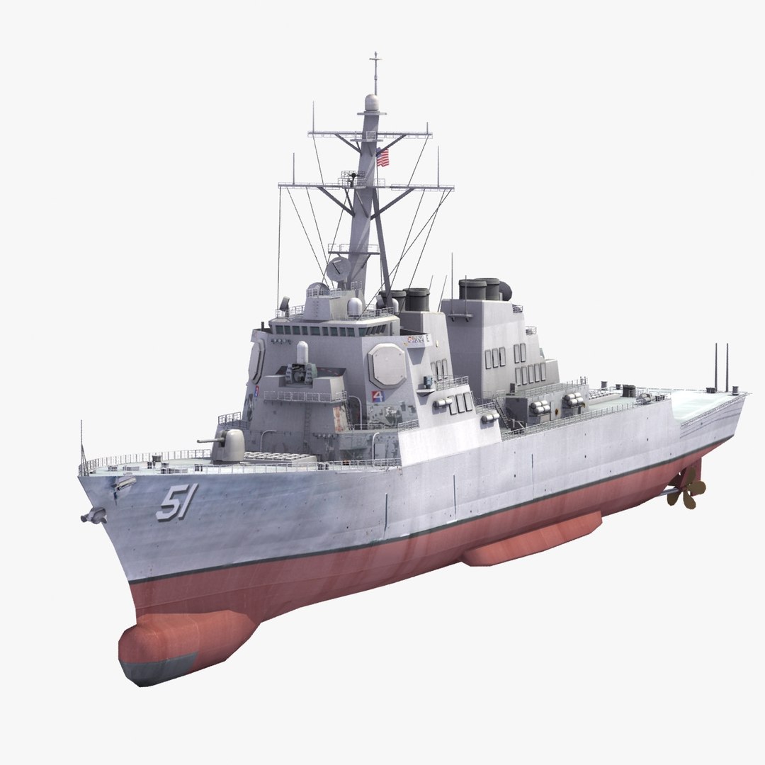 3d Uss Ddg51 Destroyer Navy Ships Model