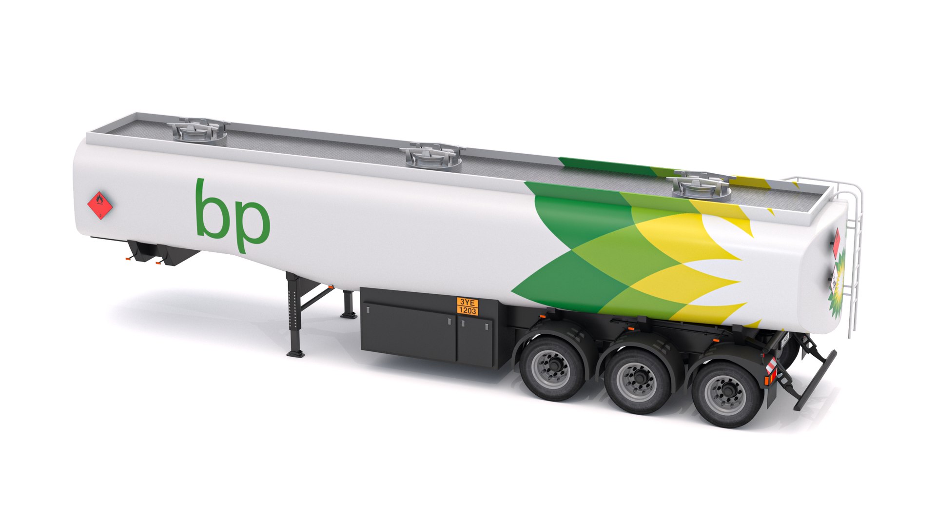 3D BP Fuel Semi Tank Trailer - TurboSquid 2331578