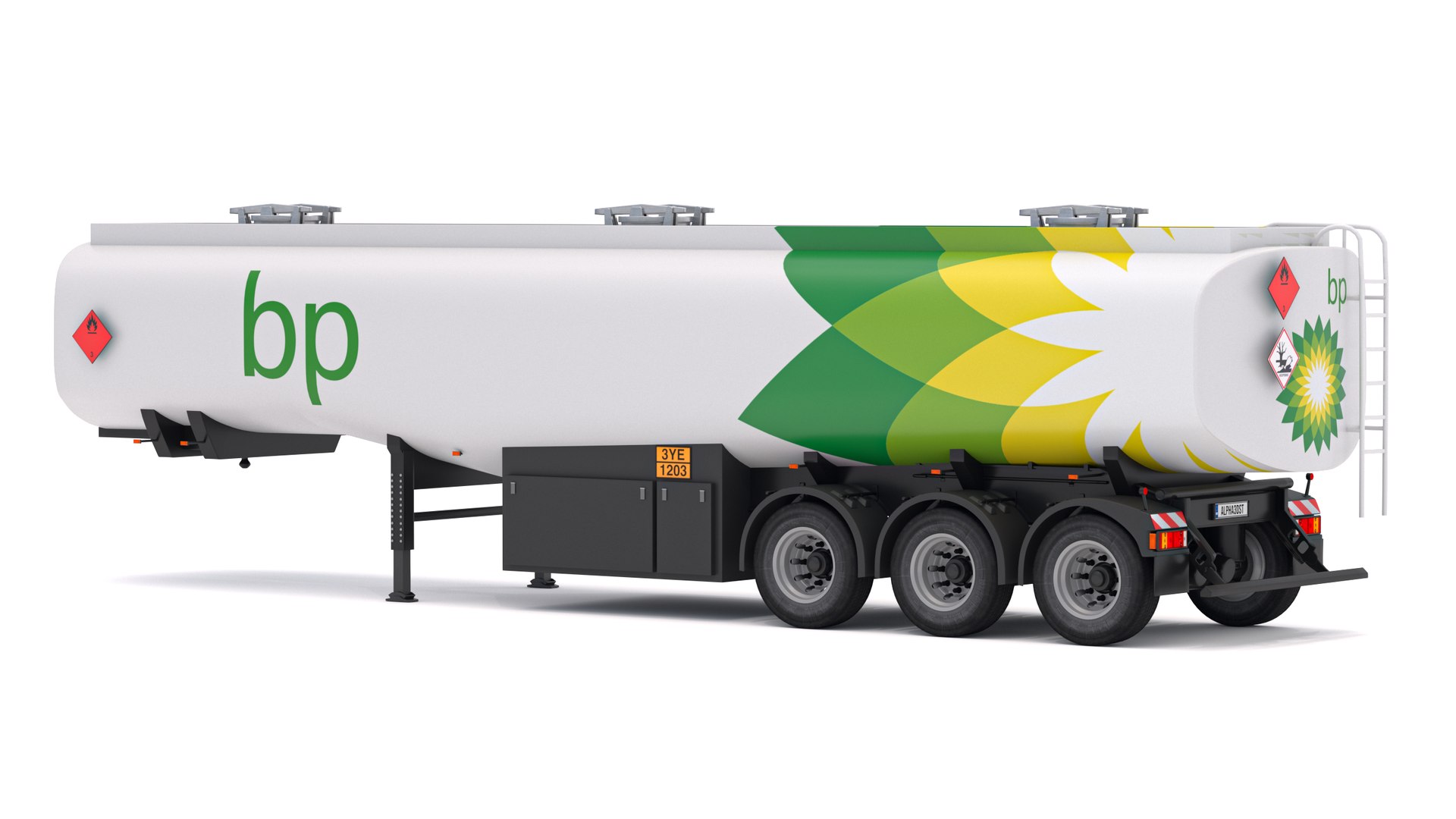 3D BP Fuel Semi Tank Trailer - TurboSquid 2331578