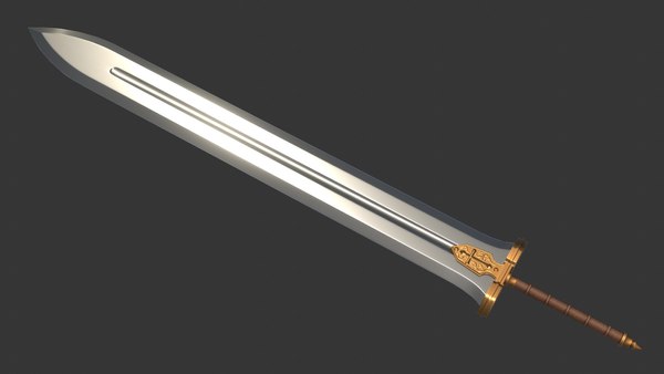 Two-Handed Great Sword Destroyer Melee Weapon PBR Low-poly 3D ...