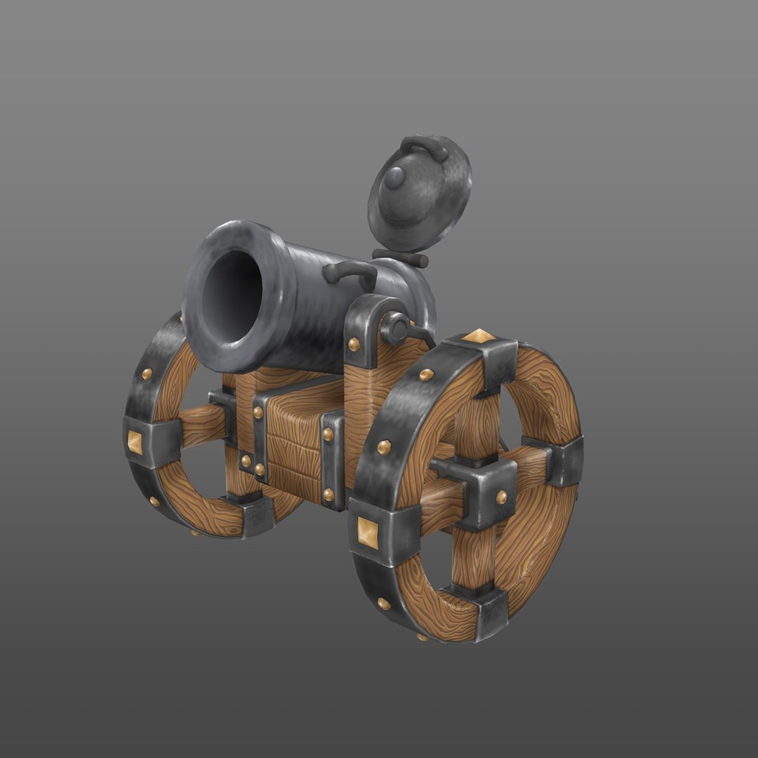 3d cannon hand painted