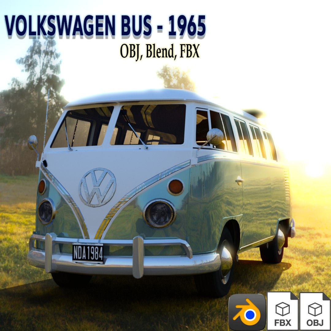 3D model Volkswagen Bus-1965 - TurboSquid 2029558