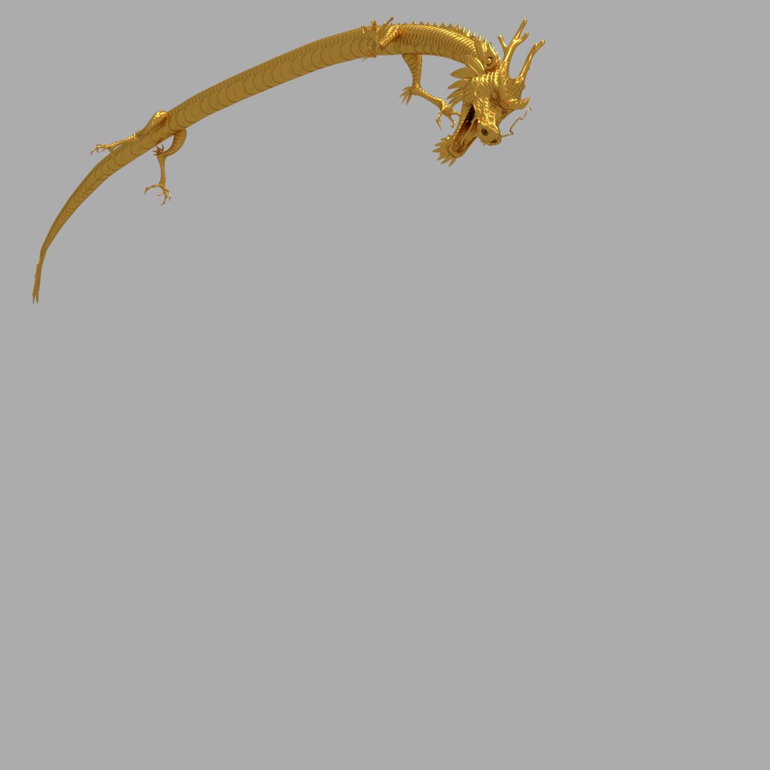 gold rigging dragon col 3d model