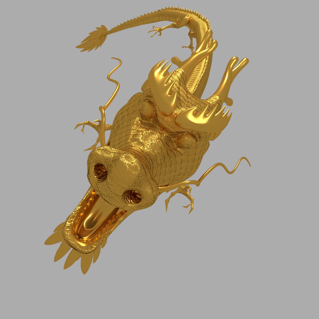 gold rigging dragon col 3d model