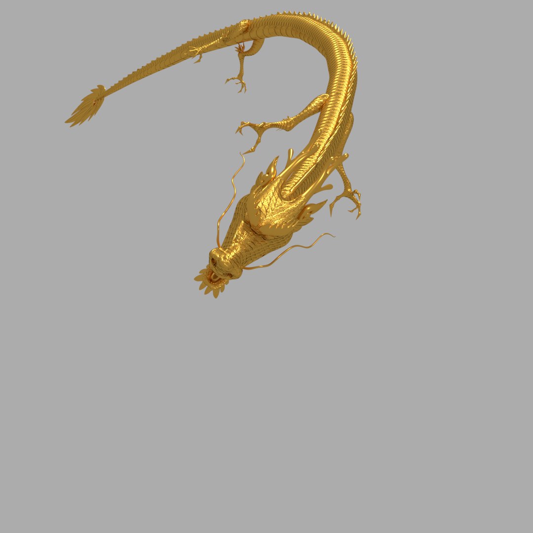 gold rigging dragon col 3d model