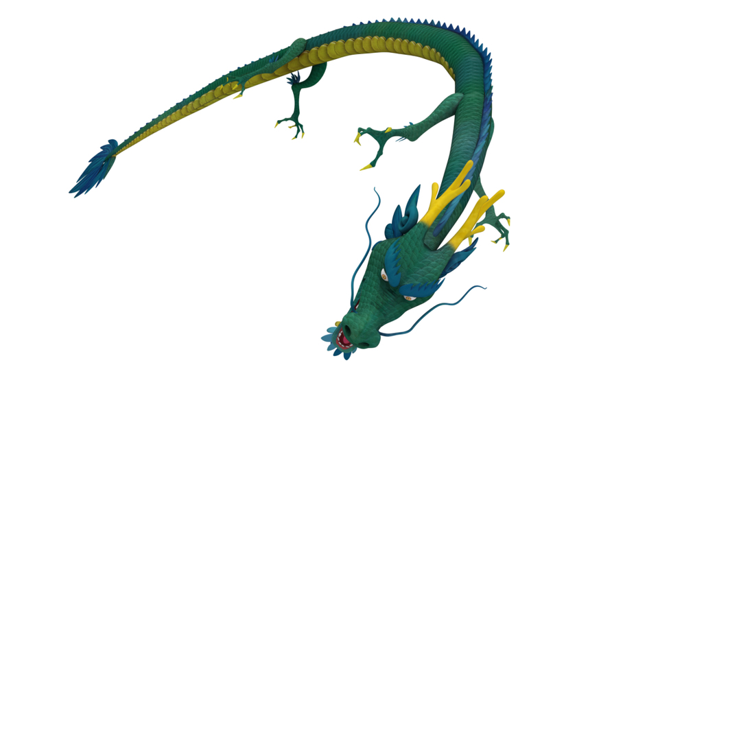 gold rigging dragon col 3d model