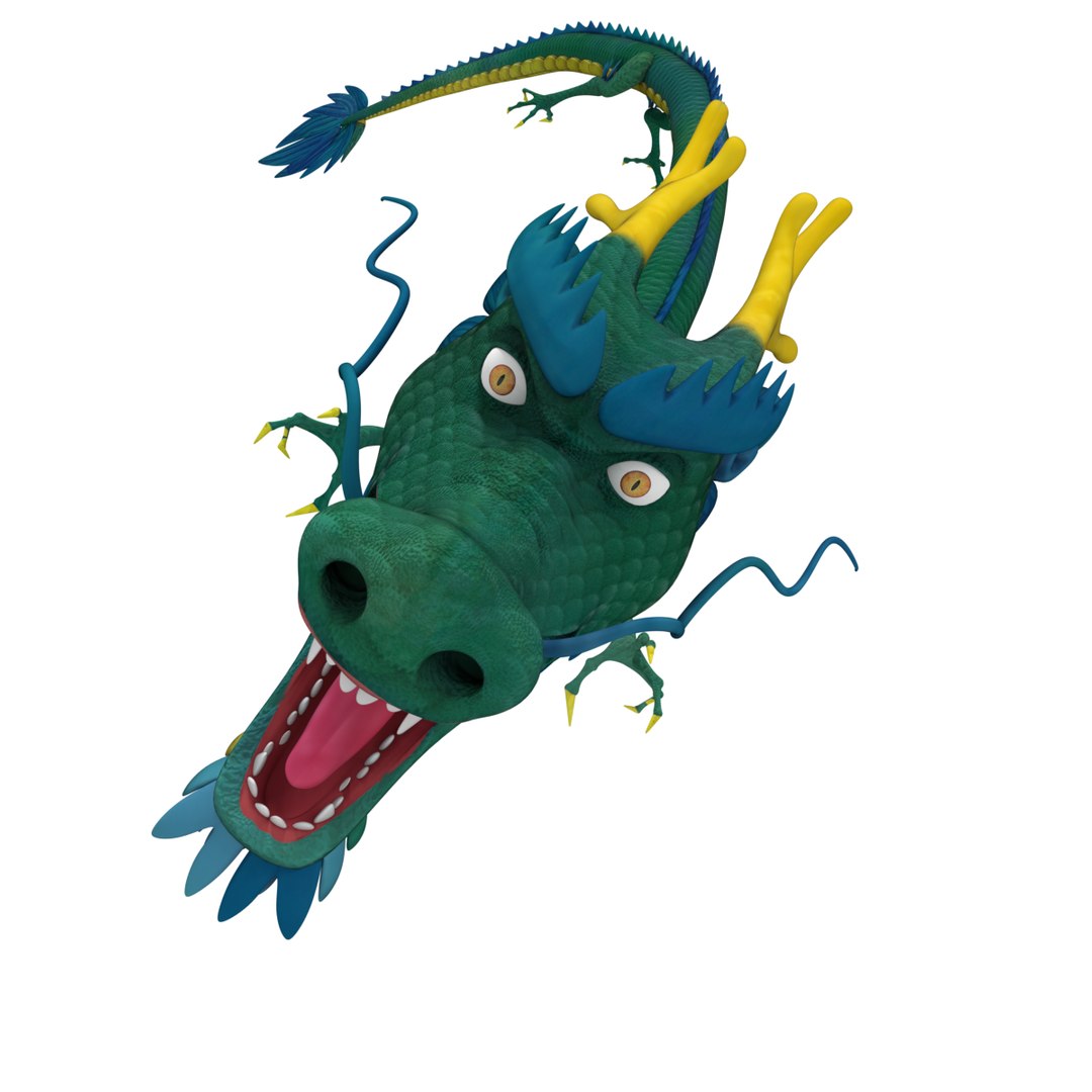 gold rigging dragon col 3d model