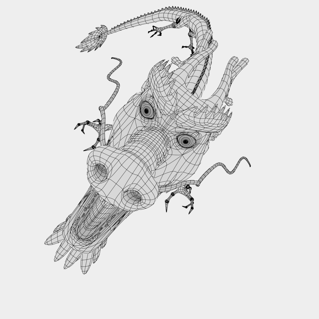 gold rigging dragon col 3d model