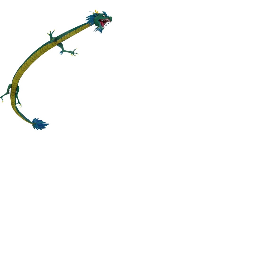 gold rigging dragon col 3d model