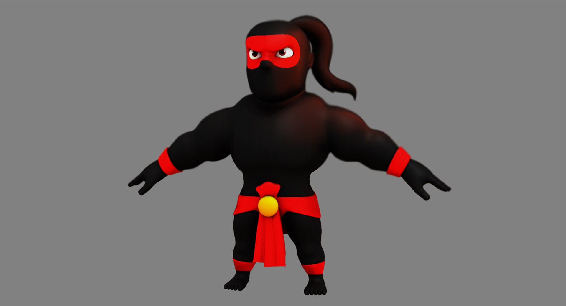 3D ninja cartoon character model - TurboSquid 1499017