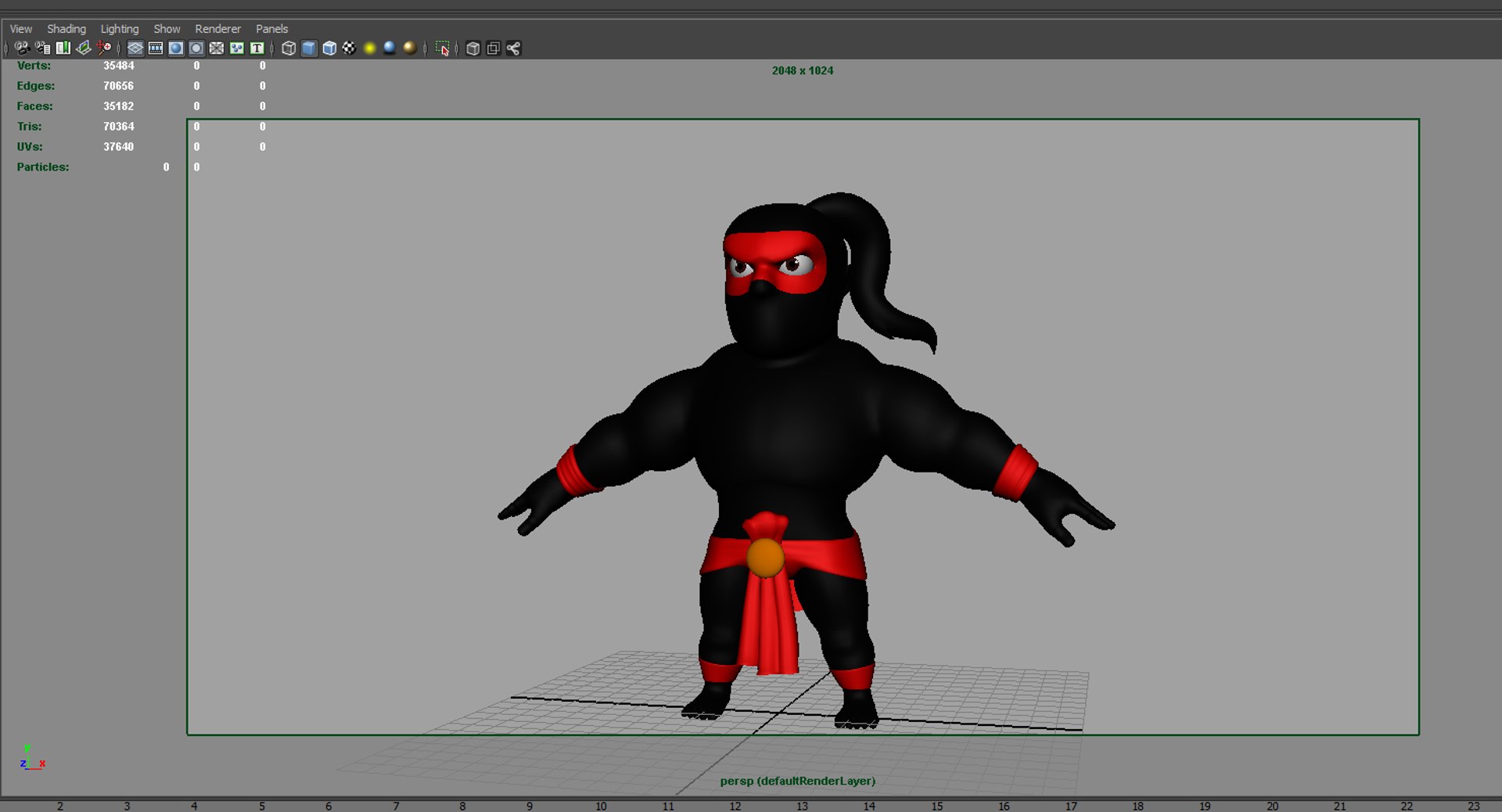 3D ninja cartoon character model - TurboSquid 1499017