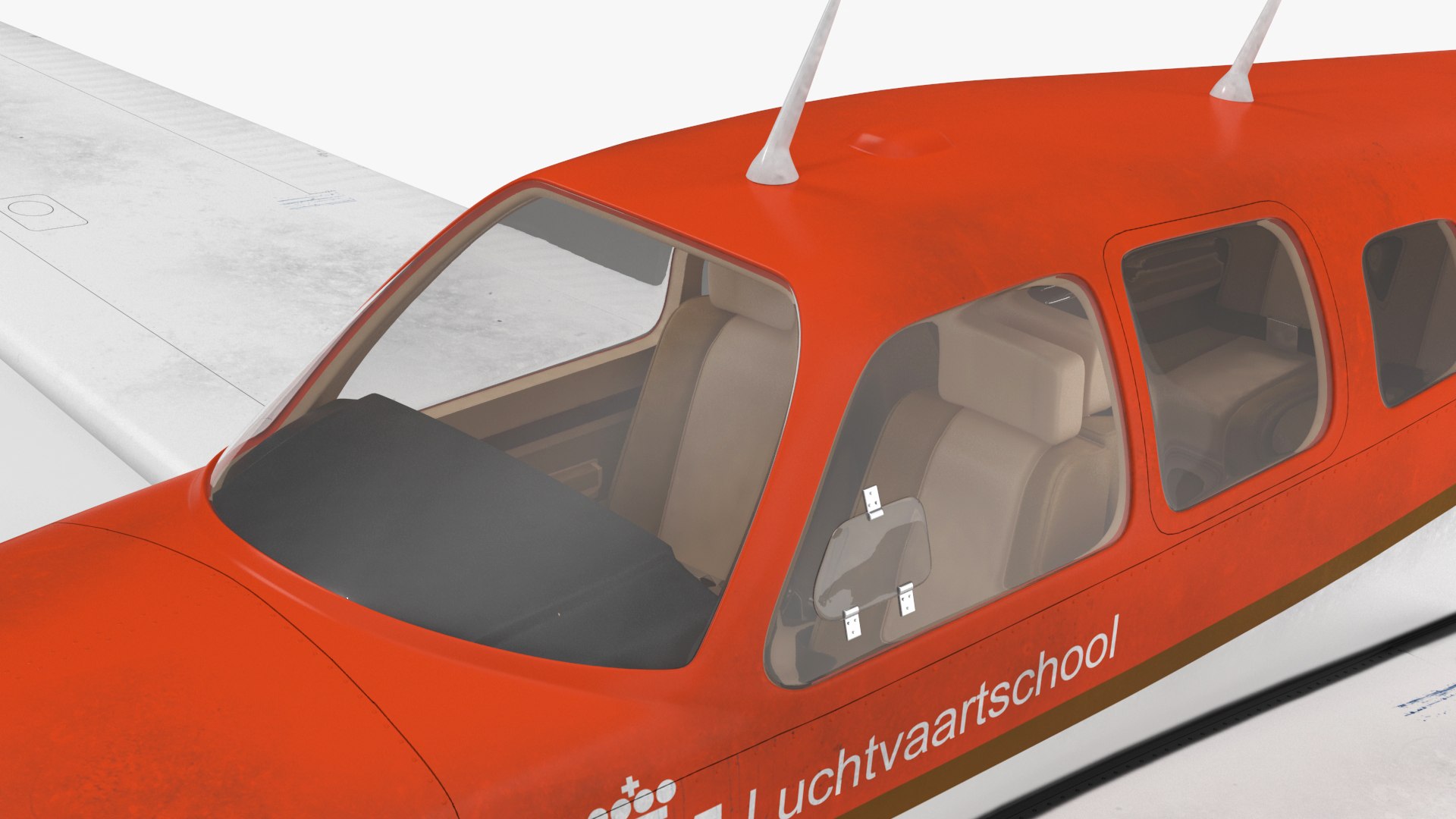 3D Light Aircraft Beechcraft Bonanza KLM Rigged For Cinema 4D - TurboSquid 2234904