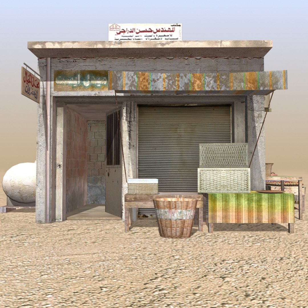 3d Model Arab Store Shops