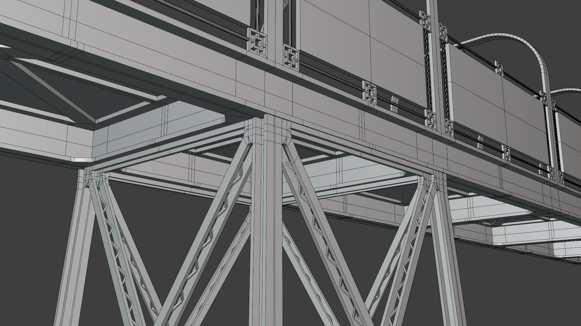 3D Pedestrian Bridge Segment PBR 3 Model - TurboSquid 2287499