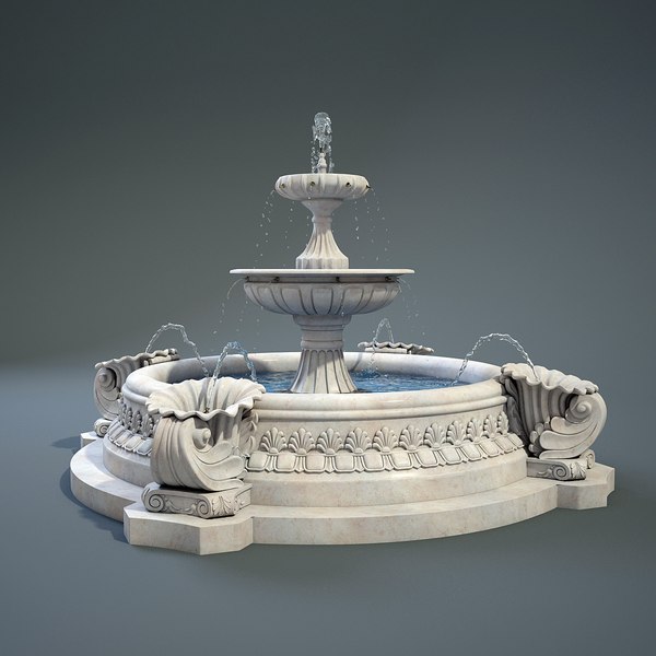 3d max fountain exterior water