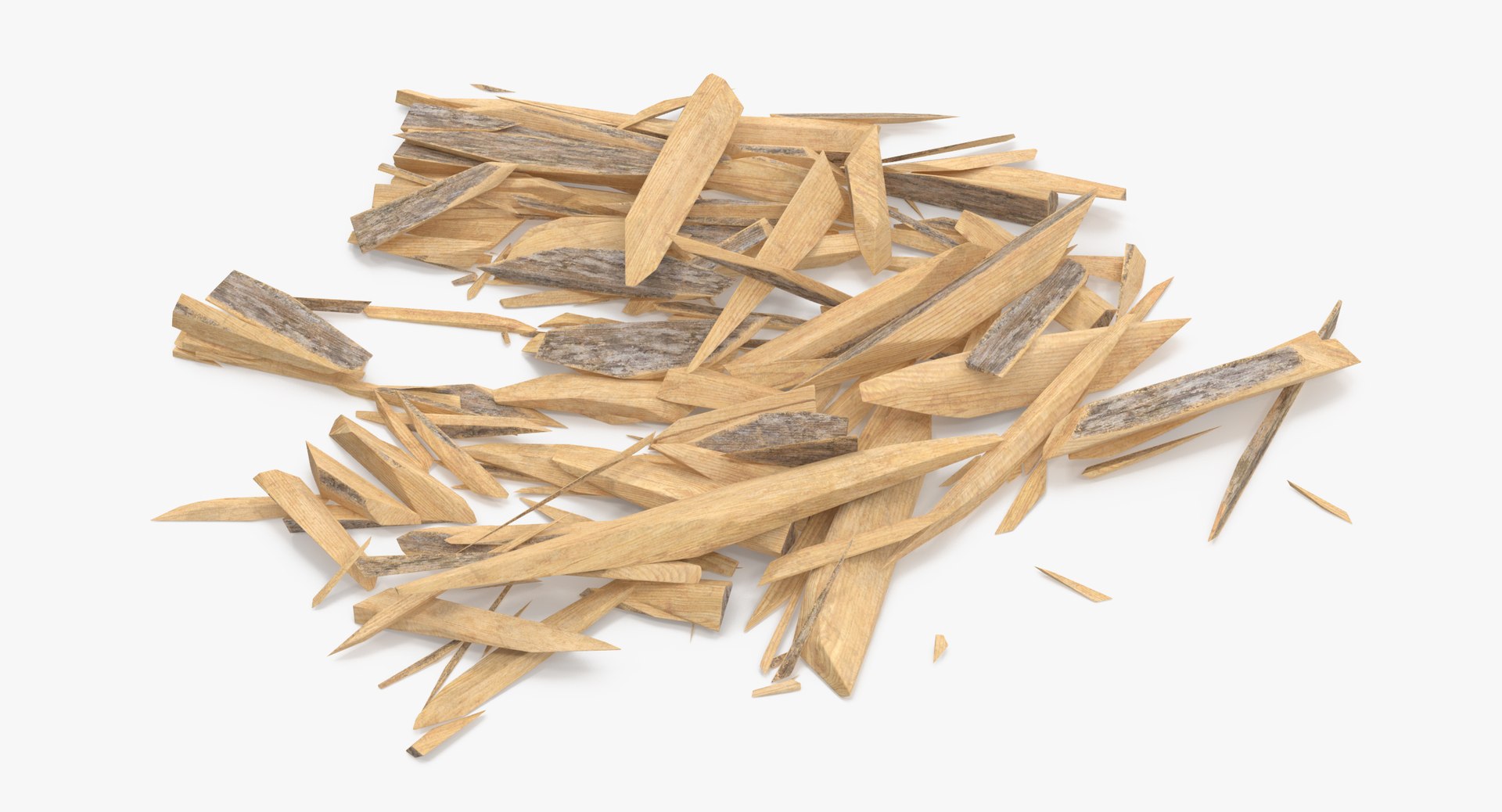 3d Splintered Wood 01 Model