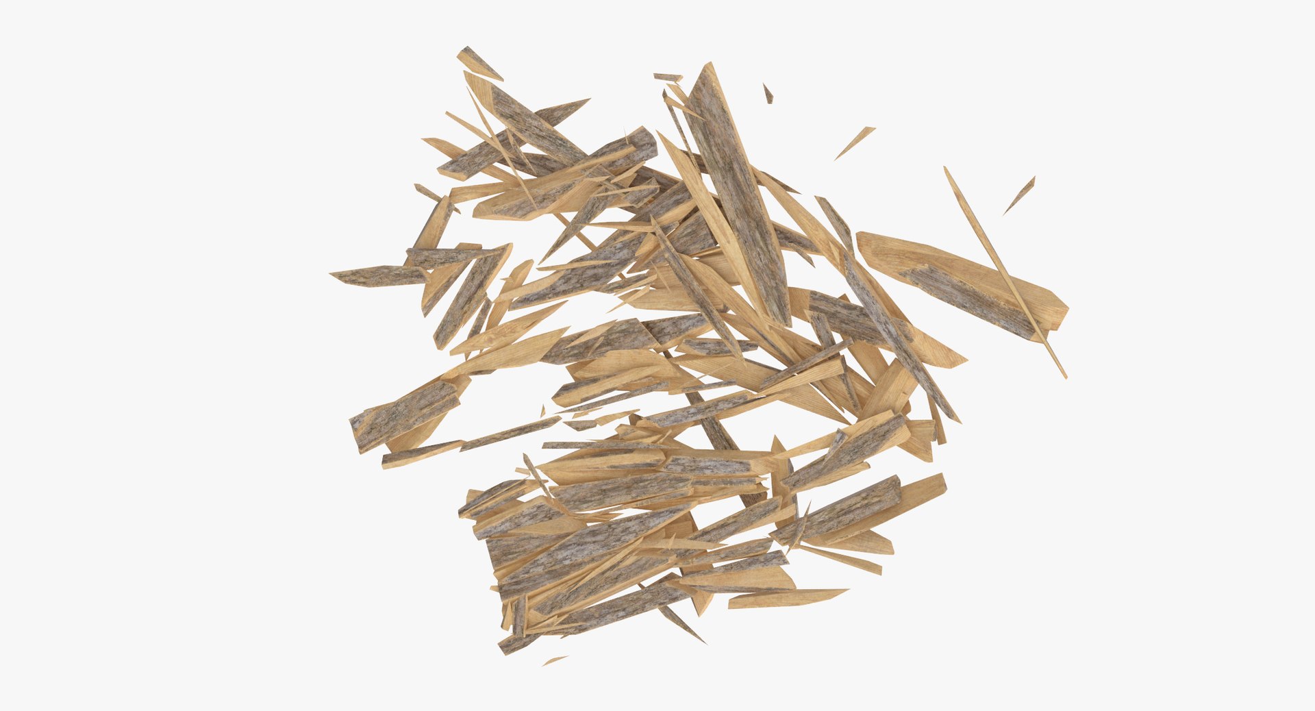 3d Splintered Wood 01 Model