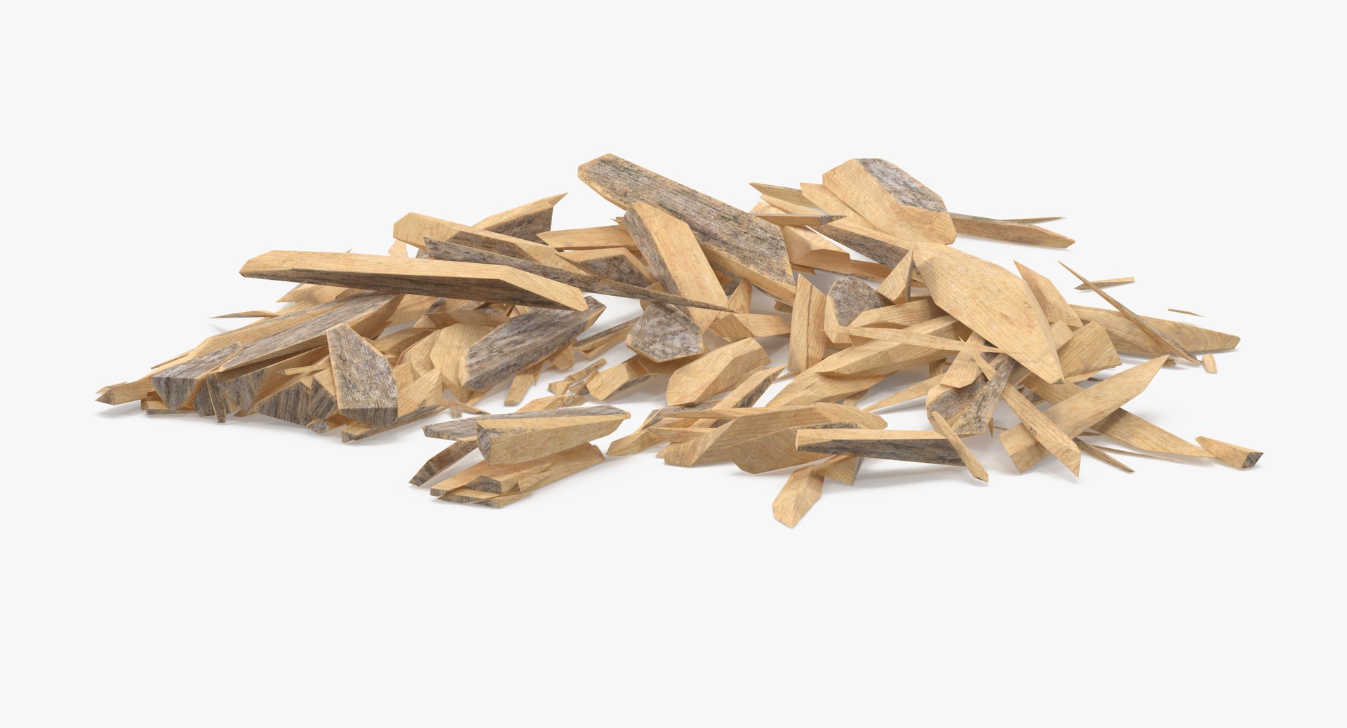 3d Splintered Wood 01 Model