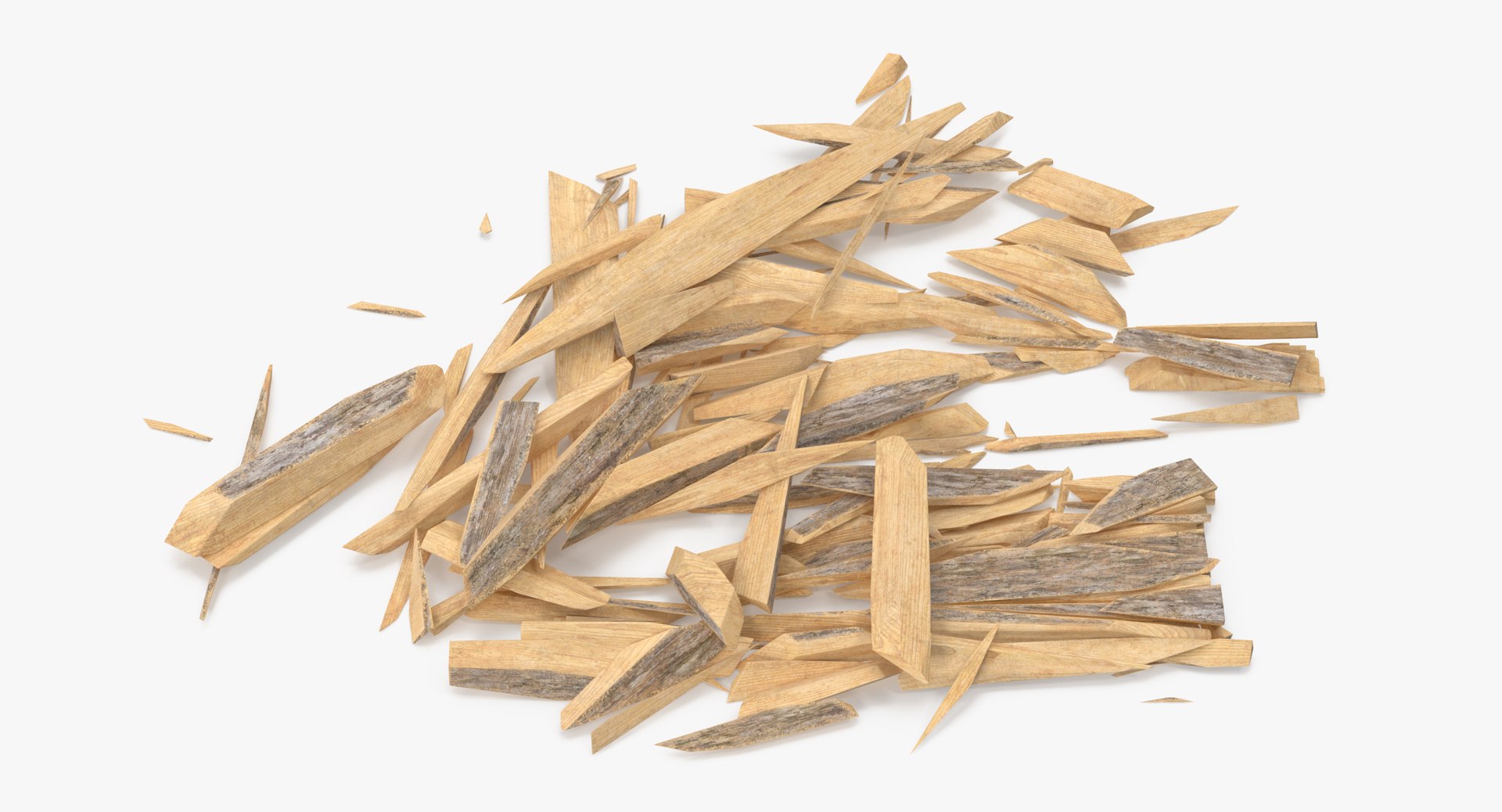 3d Splintered Wood 01 Model