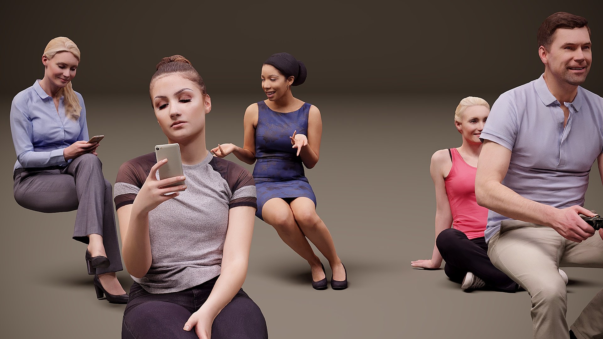 Sitting People X 15 02 3D Model - TurboSquid 2493334
