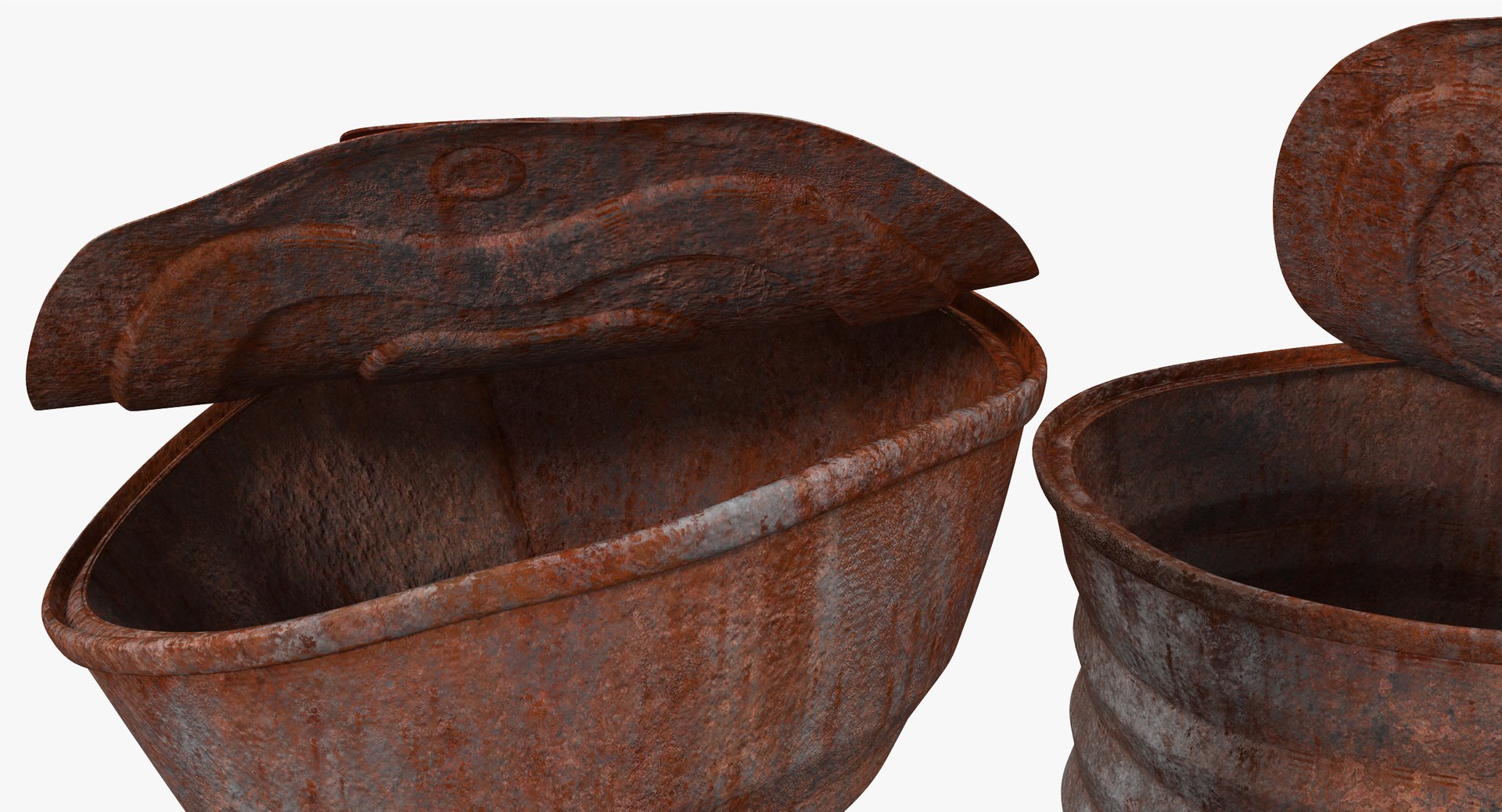 Tin Cans Open Rusty 3d Model