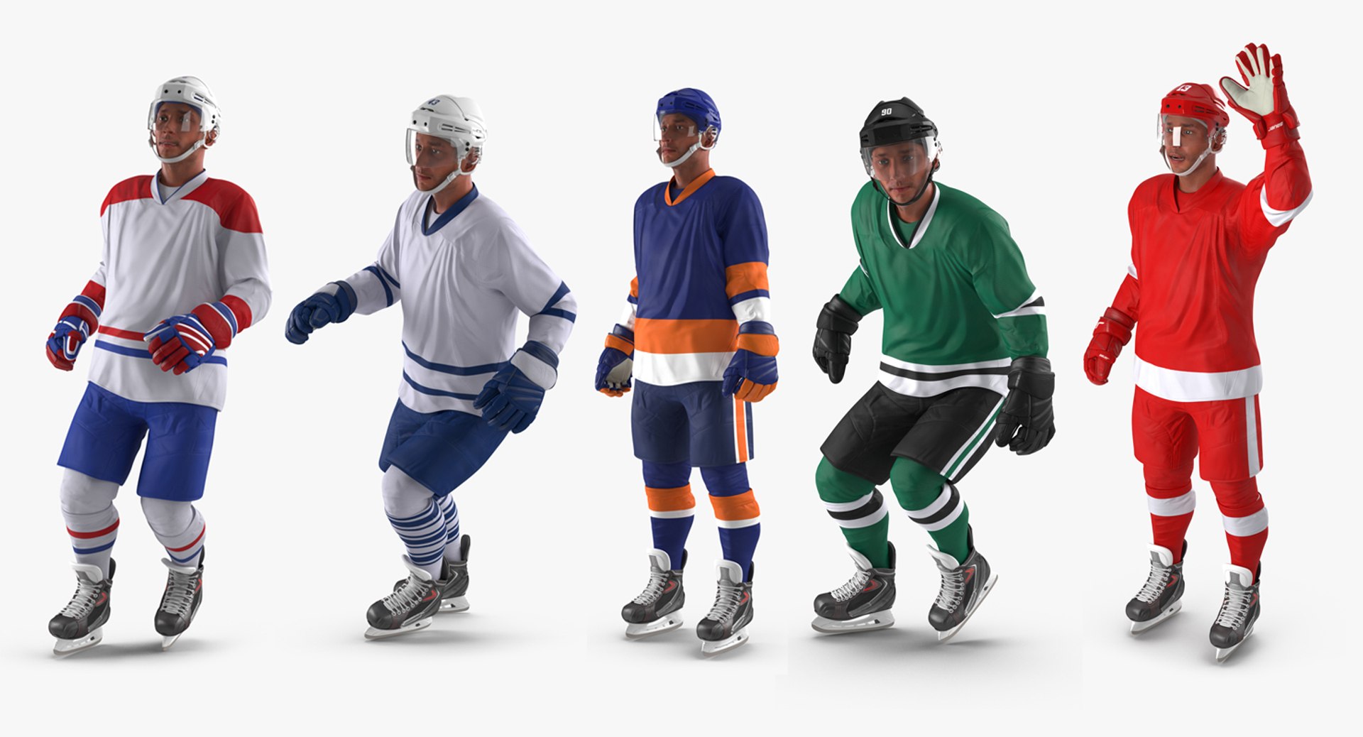 Hockey players generic rigged 3D model - TurboSquid 1516327
