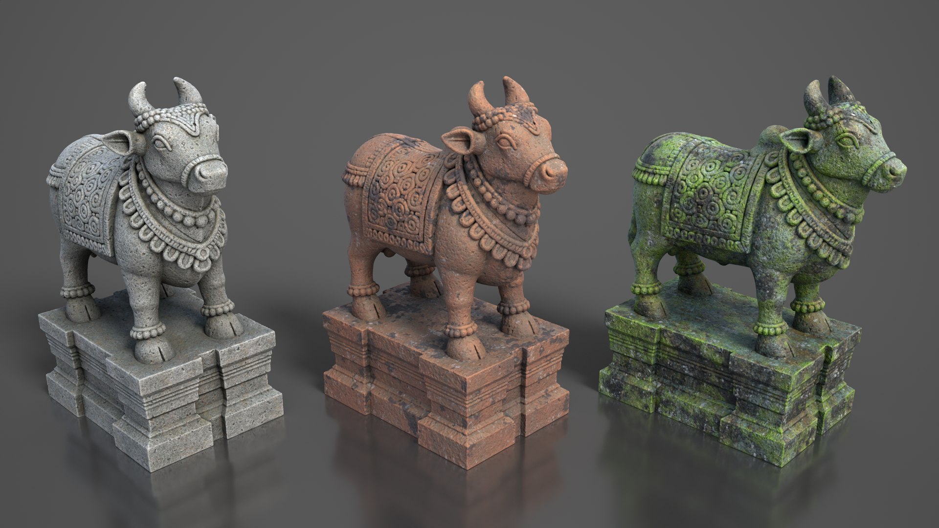 3D Ancient Asia Stone Statue Pack D - 250602 - TurboSquid 2416821