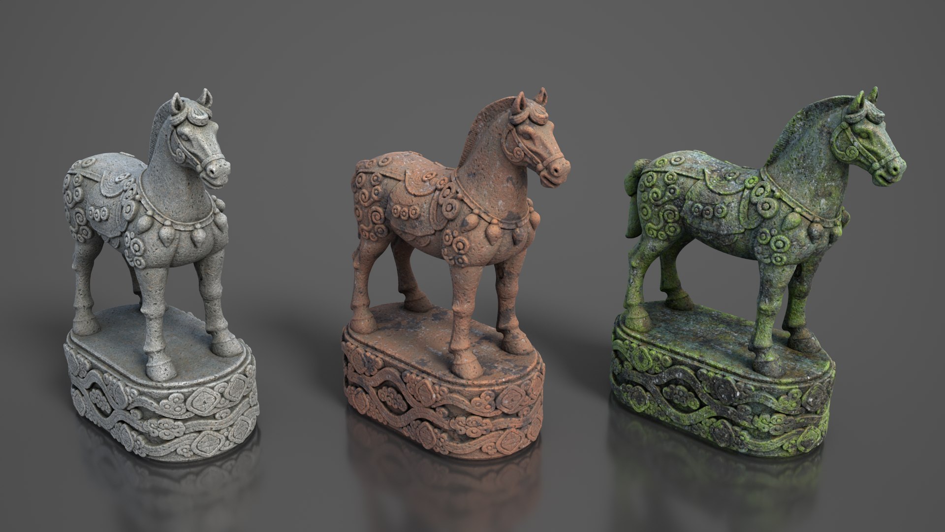 3D Ancient Asia Stone Statue Pack D - 250602 - TurboSquid 2416821