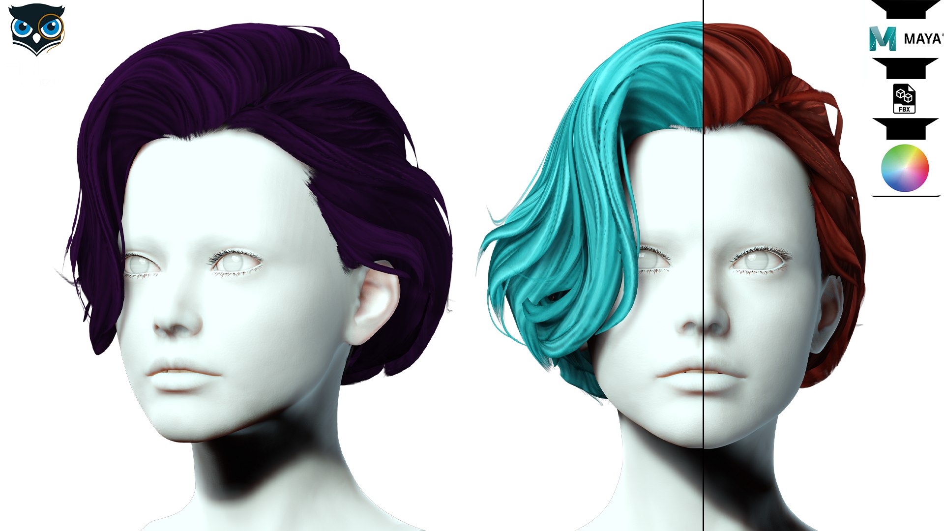 Short Wavy Side Hair Low-poly 3D Model - TurboSquid 2226378