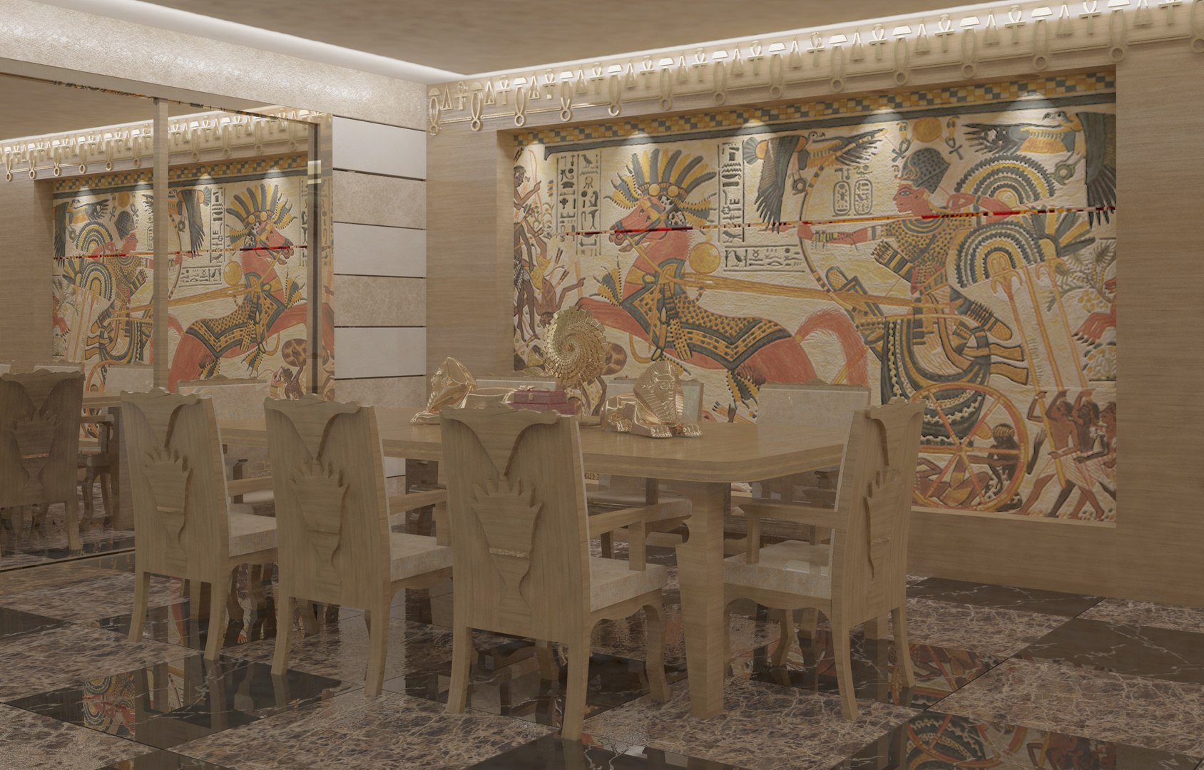 3d Model Dinning Pharaonic