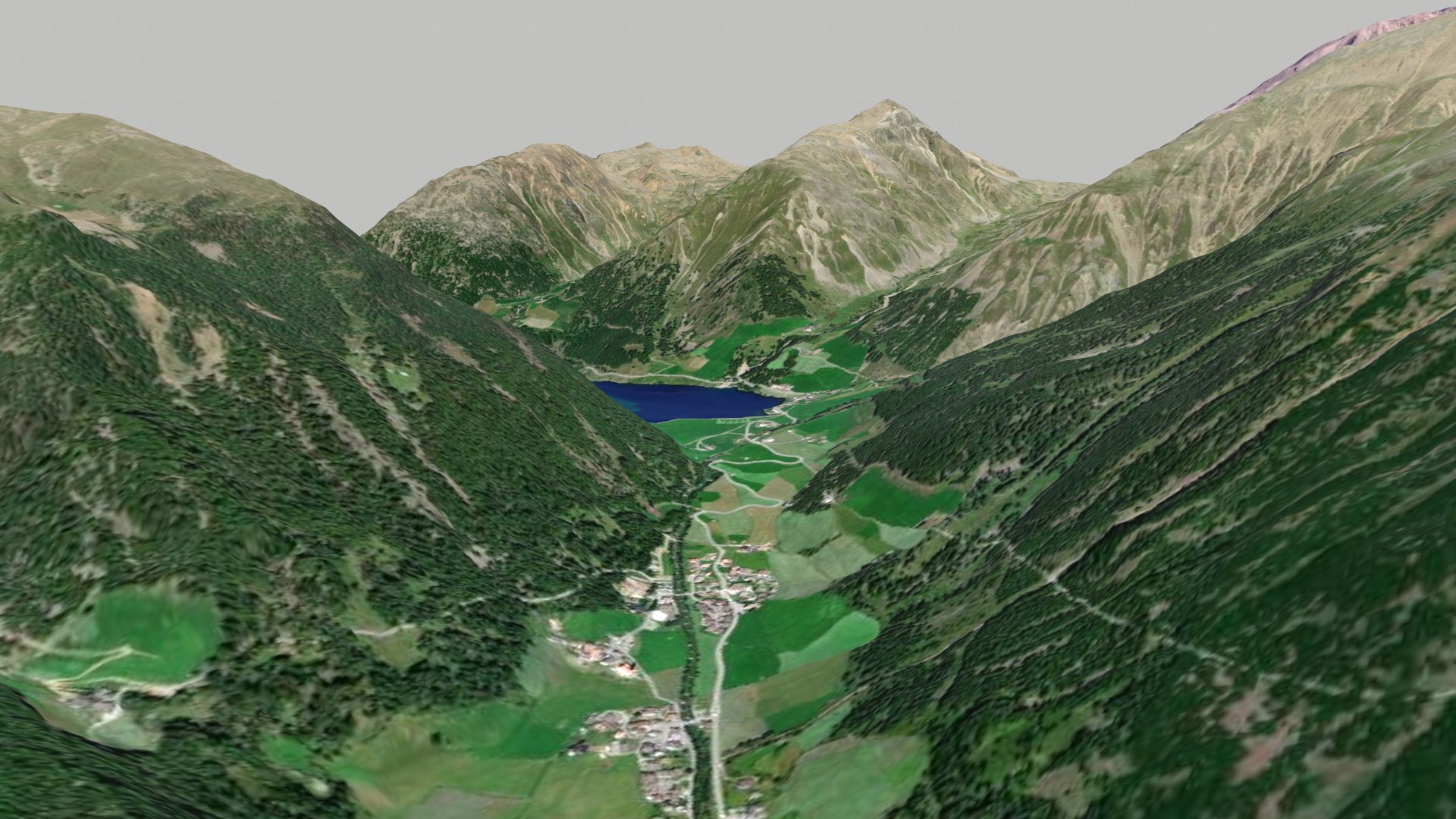 3D Mountain Landscape Lake Vernago Tyrol Italy - TurboSquid 2053339