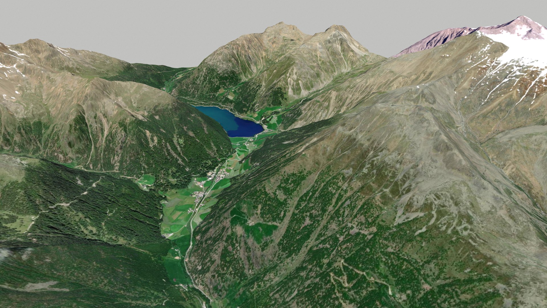 3D Mountain Landscape Lake Vernago Tyrol Italy - TurboSquid 2053339