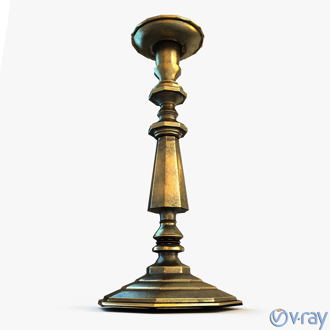3d model of brass candle holder 2