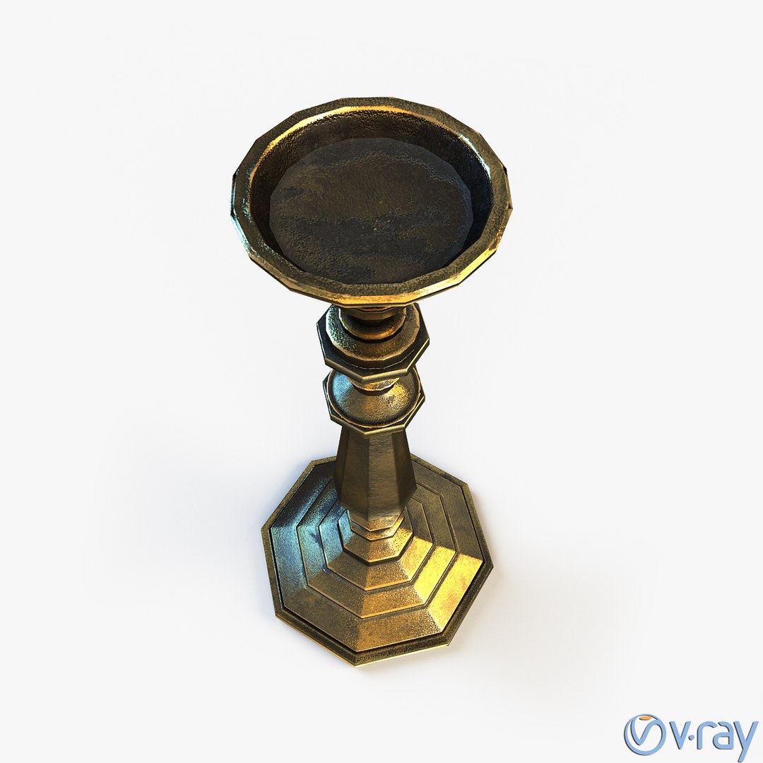 3d model of brass candle holder 2