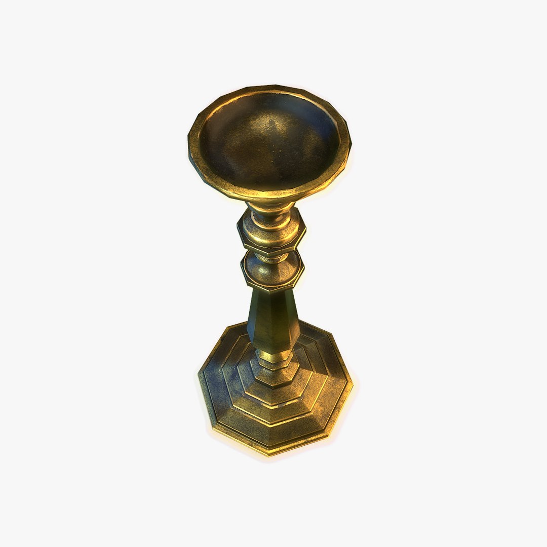 3d model of brass candle holder 2