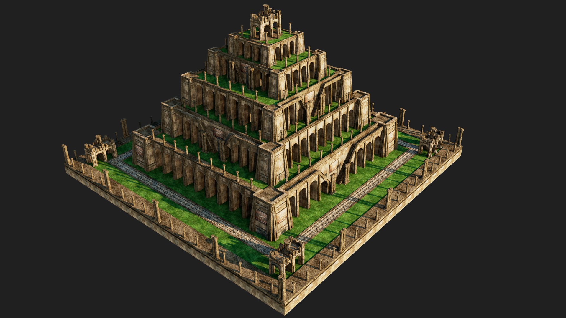 3D Babylon Building V1 - TurboSquid 2200351