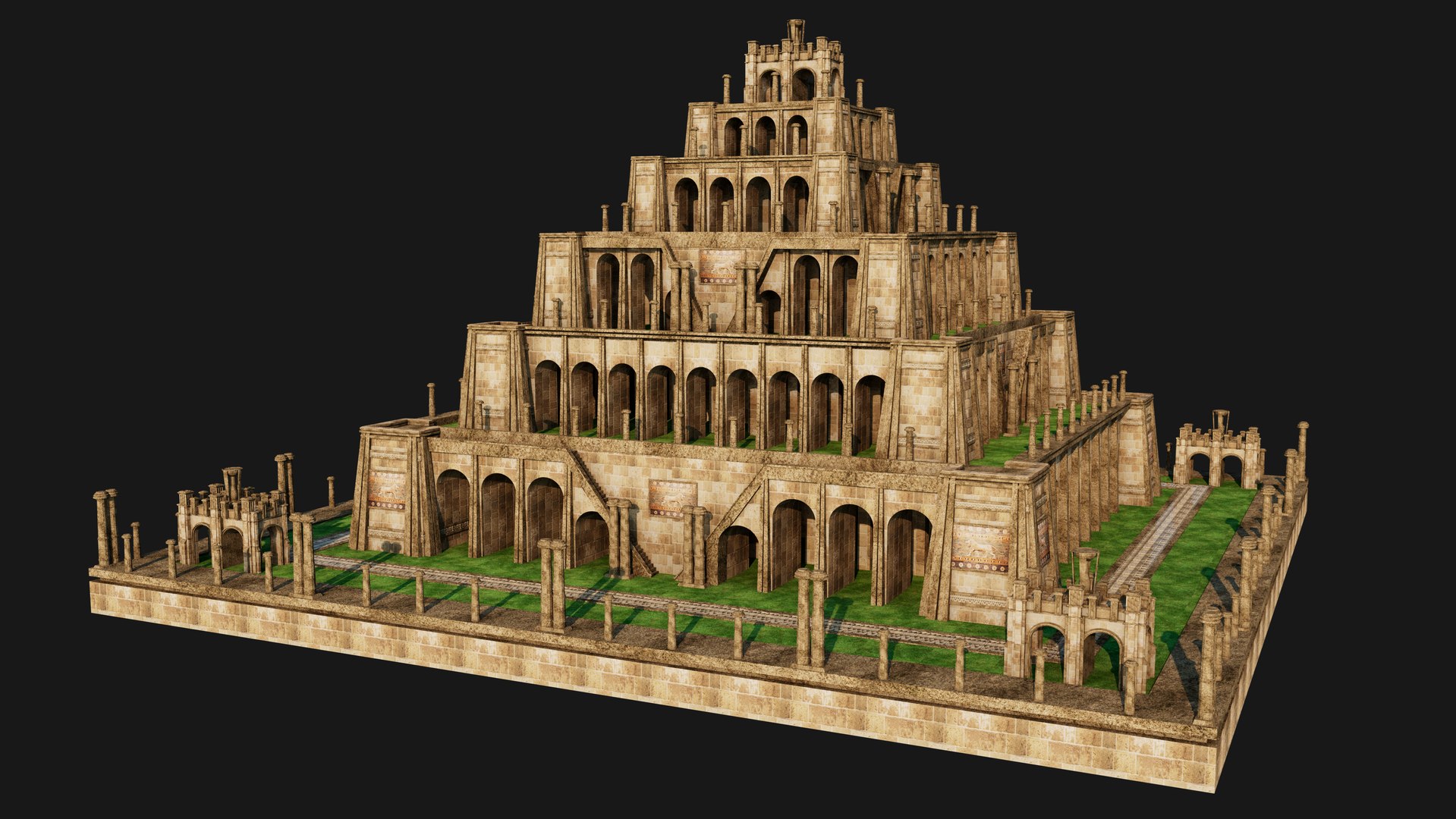 3D Babylon Building V1 - TurboSquid 2200351