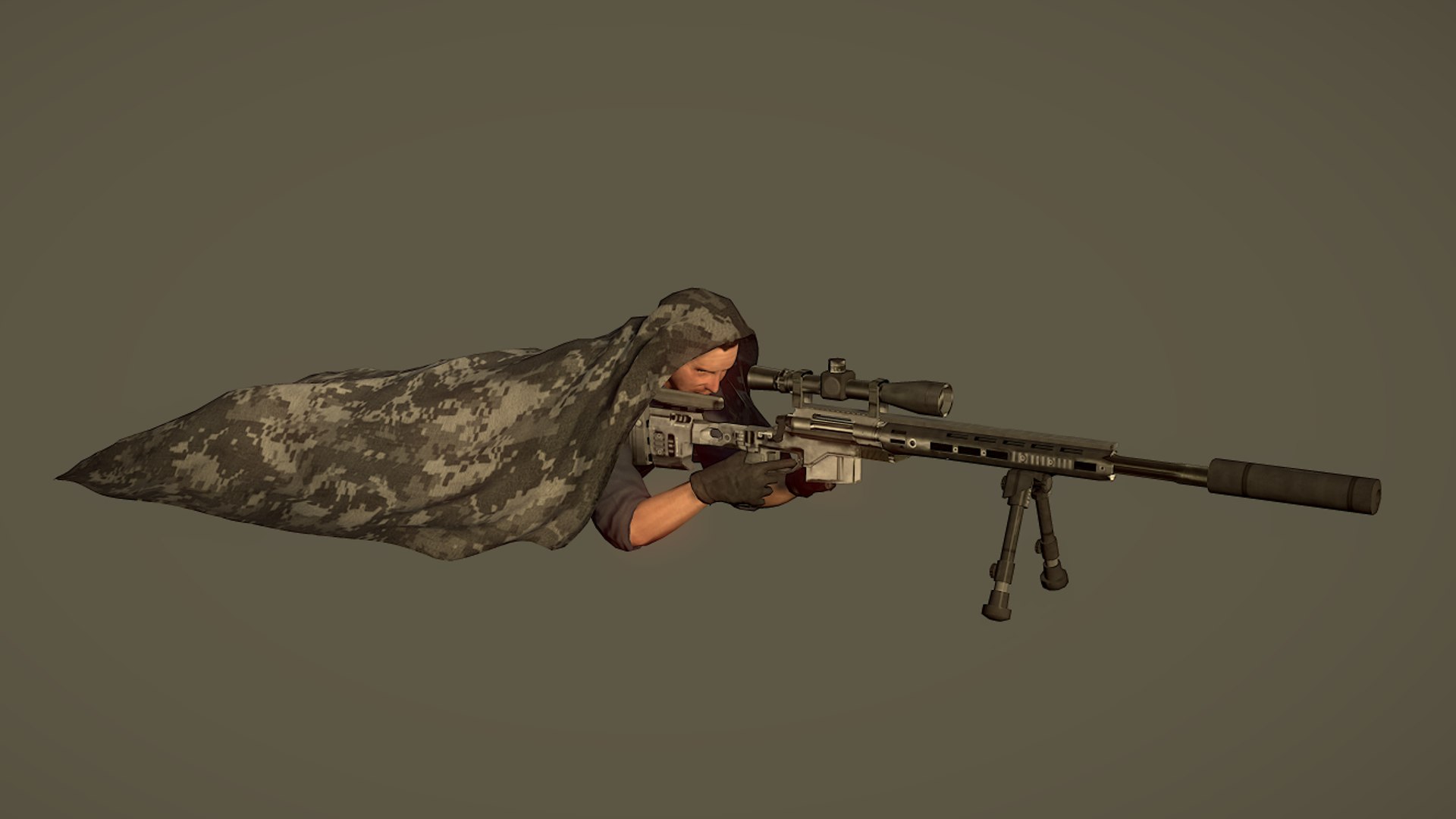 3d Model Character Sniper