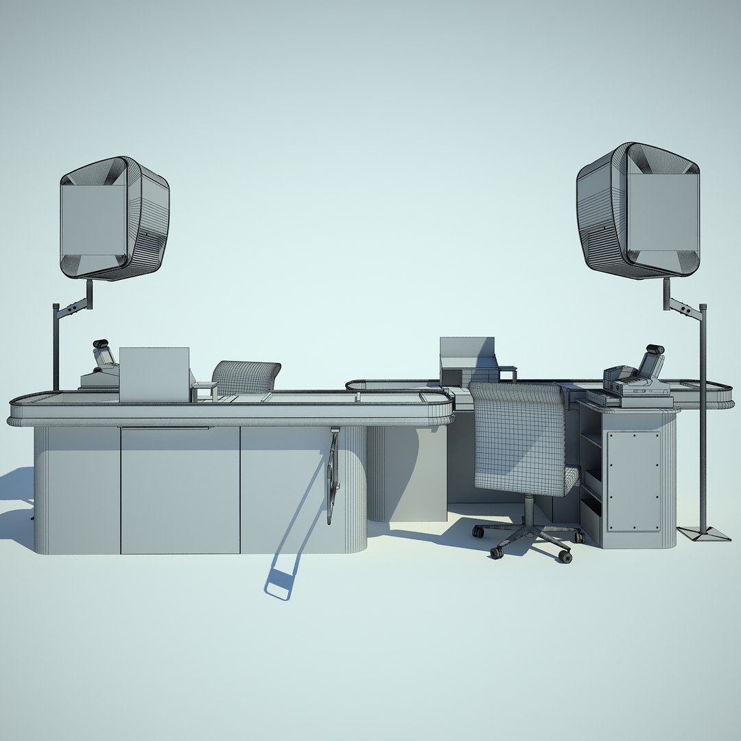 3d cash counter shop model