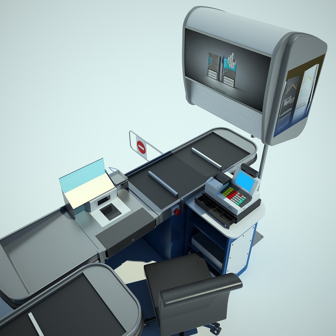 3d cash counter shop model