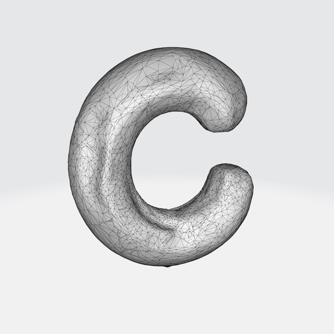 A Teal Letter C Shape 3D Model - TurboSquid 2260136