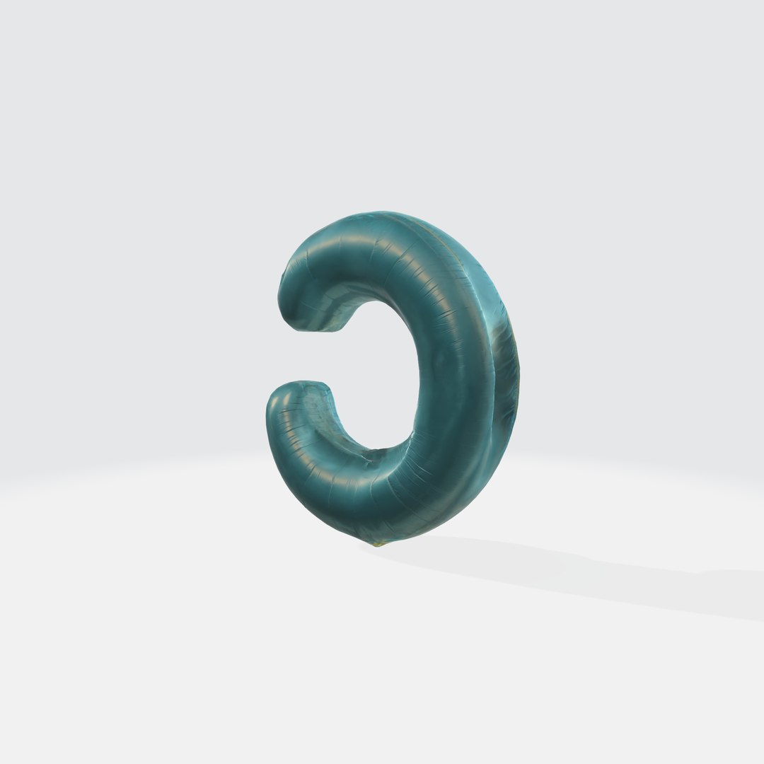 A Teal Letter C Shape 3D Model - TurboSquid 2260136