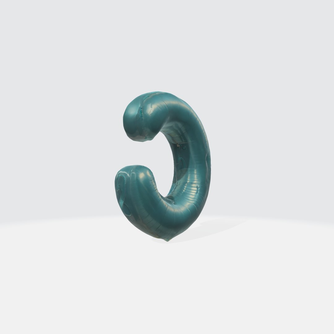 A Teal Letter C Shape 3D Model - TurboSquid 2260136