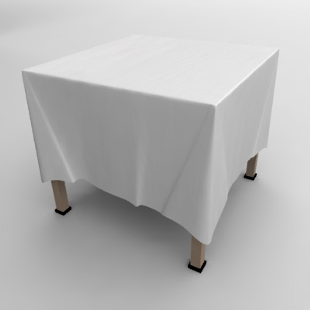 3d Model Table Tableclothes