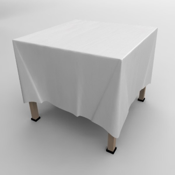 3d model table tableclothes