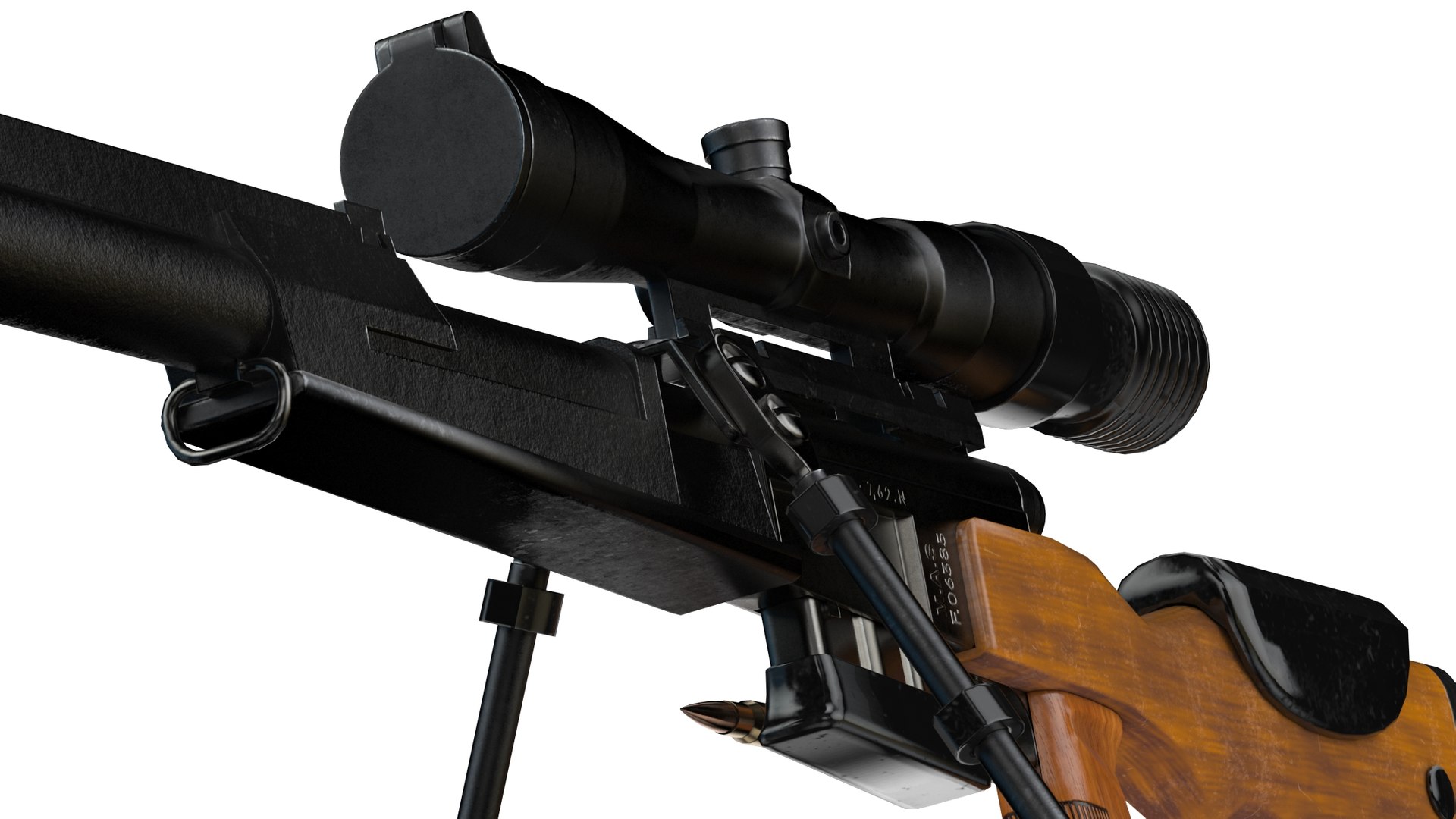 3D FR F2 Sniper Rifle Low Poly PBR Realistic Model - TurboSquid 1929234