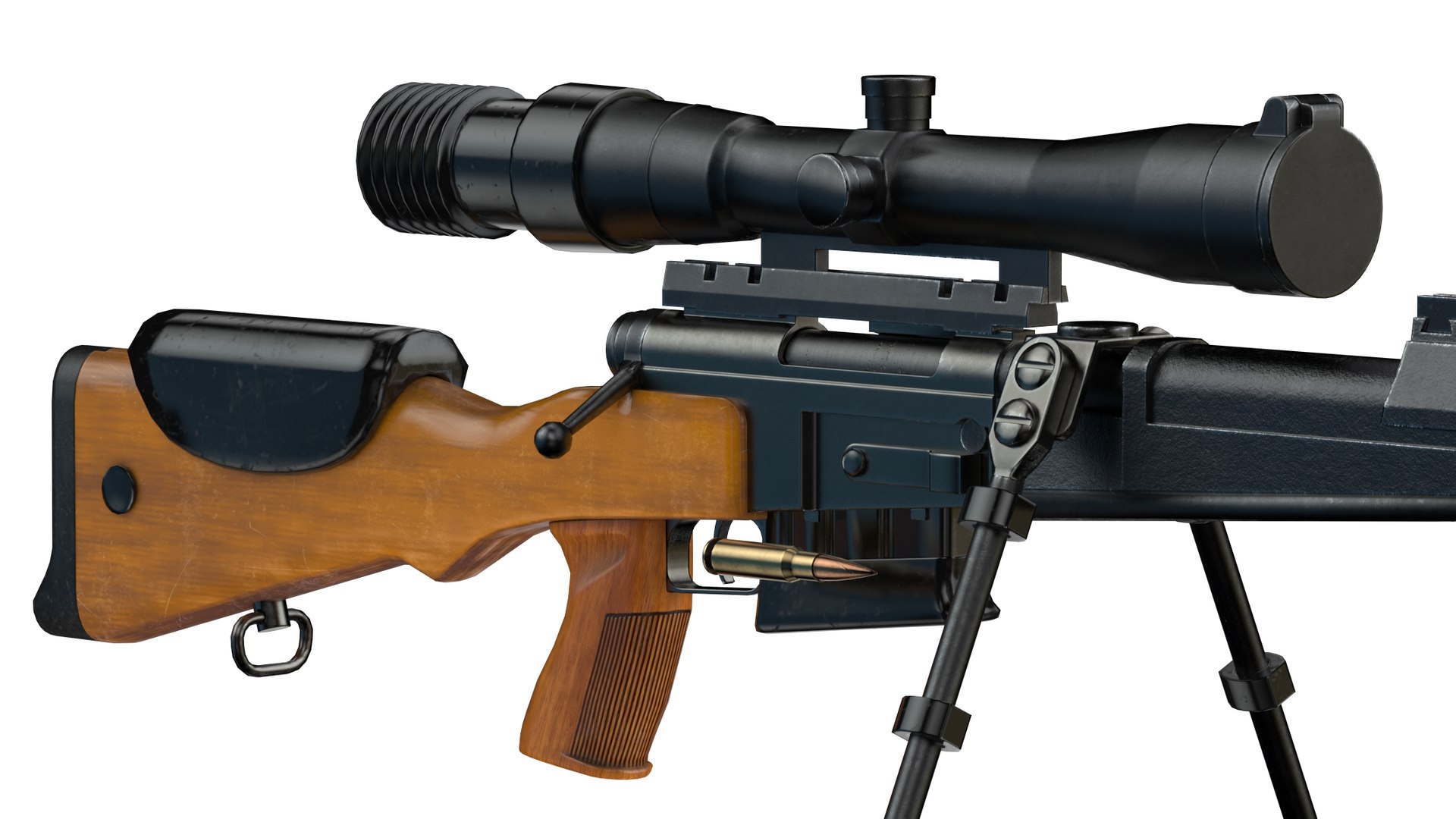 3D FR F2 Sniper Rifle Low Poly PBR Realistic Model - TurboSquid 1929234